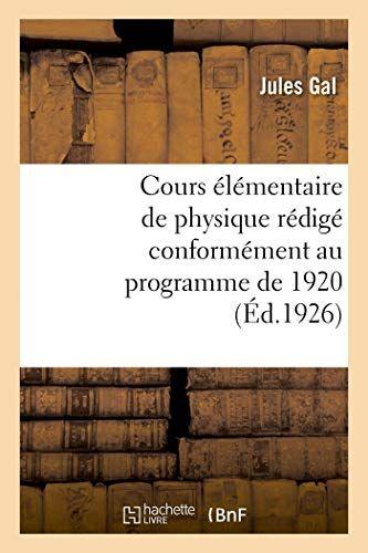 Cours Physique 1920 - Achat neuf ou d'occasion pas cher | Rakuten