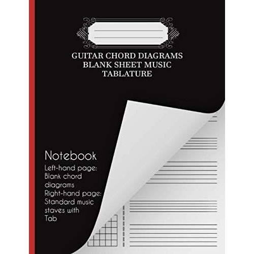 3 Functions In 1 Music Paper Notebook: Blank Guitar Chord Diagrams ...