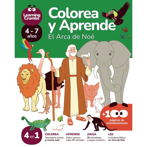 Colorea y Aprende, el Arca de Noé: Abecedario animal para pintar, con ...