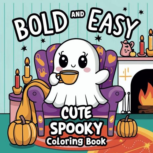 Cute Spooky Coloring Book Bold and Easy: 40 Coloring Pages for Adults ...