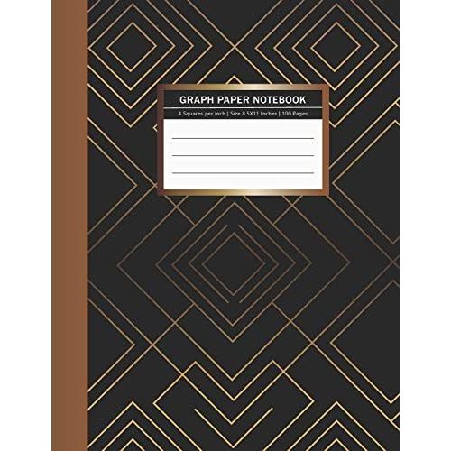 Graph Paper Notebook: Gold & Black Background | Graphing Notebook ...