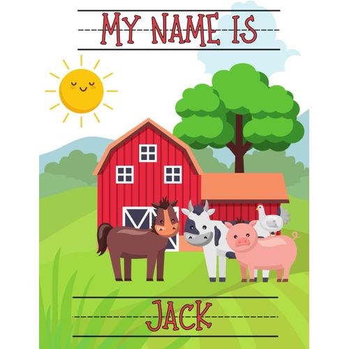 My Name Is Jack | Farm Animals Barn | Personalized Tracing Practice ...