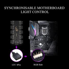 10-Channel RGB Hub Computer PC Mod Motherboard RGB Fan Extension Cable ...