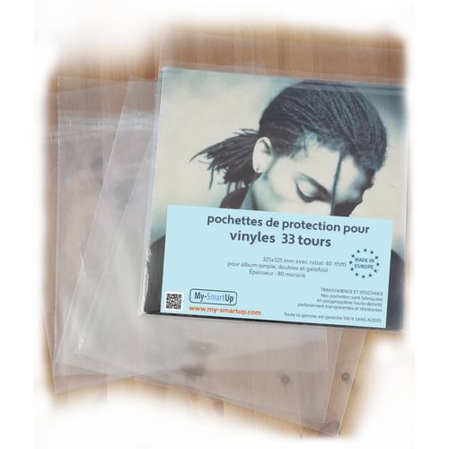 100 Pochettes de Protection pour vinyles 33 tours, ep. 80 My AVEC RABAT ...