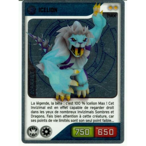 Carte panini invizimals defis caches ICELION n° 93 DIAMANT | Rakuten