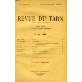 Revue Du Tarn, Nouvelle Serie, 35e Livraison, Juin 1944 (Sommaire ...