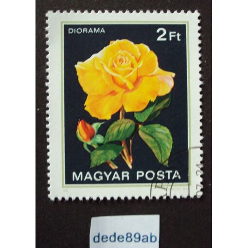 Hongrie.. 2ft magyar posta - fleurs : diorama - rose . oblitété used ...