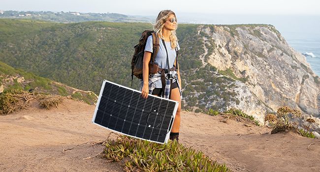 Panneau Solaire Souple 100W 18V (4PC) DOKIO Monocristallin Photovoltaïque 400W pour charger les ...