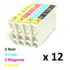 12 cartouches encre compatible epson T0611 T0612 T0613 T0614 Stylus D68 ...