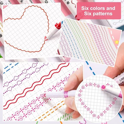 12 Pièces Curve Highlighter Pen Set,Highlighter De Courbe,Linear Color ...