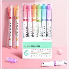 12 Pièces Curve Highlighter Pen Set,Highlighter De Courbe,Linear Color ...