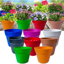 Multicolore Pot de Fleur, 8 Pièces Pots de Fleurs avec Trous de ...