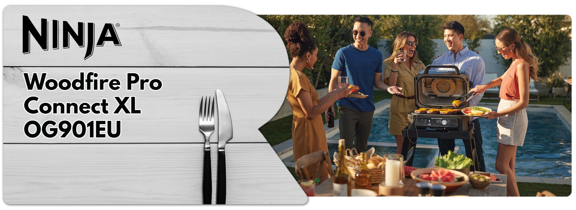 Barbecue électrique avec fumoir et thermosonde - NINJA - Woodfire Pro ...
