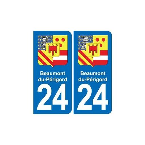 24 Beaumont-du-Périgord blason autocollant plaque stickers département ...