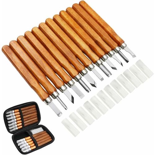 14Pcs Kit d'outils de sculpture sur bois - Ciseaux de sculpture ...