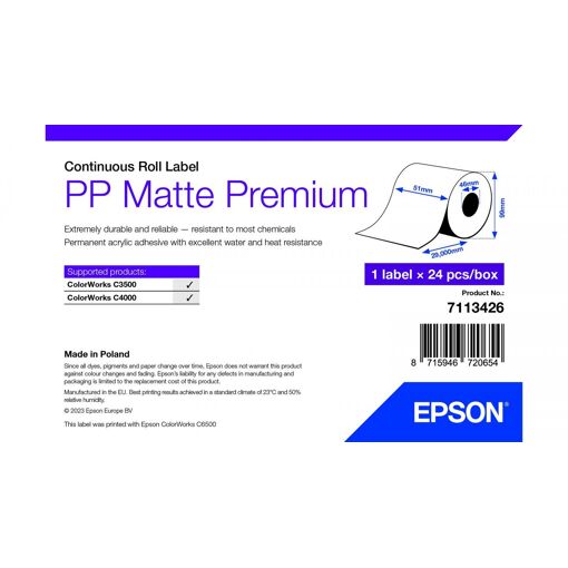 Epson 7113426 étiquette à Imprimer Blanc Imprimante D'étiquette Adhés ...