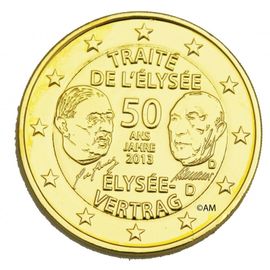 Pièce 2 Euros Commémorative France 50 Ans Traité De L' Elisée Vertrag ...