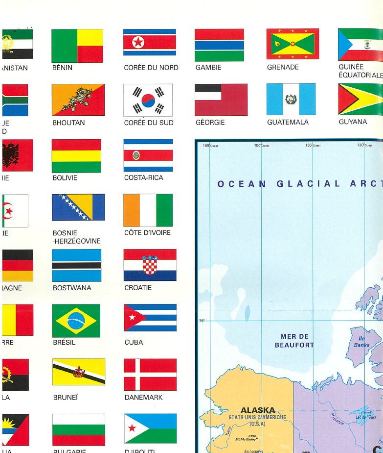 Carte du monde (avec drapeaux) Mémo fiches (éditions Atlas) | Rakuten
