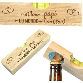 Monde Monde - Décapsuleur 2 en 1 Papi niveau à bulle ET décapsuleur - cadeau fête des pères et ...