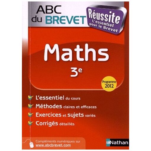 Mathématiques 3e - Programme 2012 - Soutien-scolaire-parascolaire | Rakuten