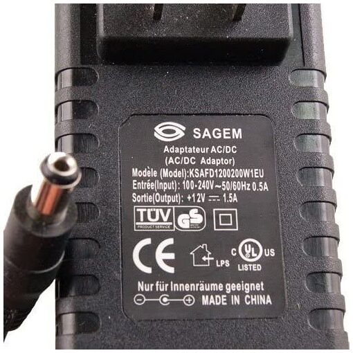 SAGEM Adaptateur 12V_1.5A pour LIVEBOX modems [KSAFD1200150W1EU1] | Rakuten