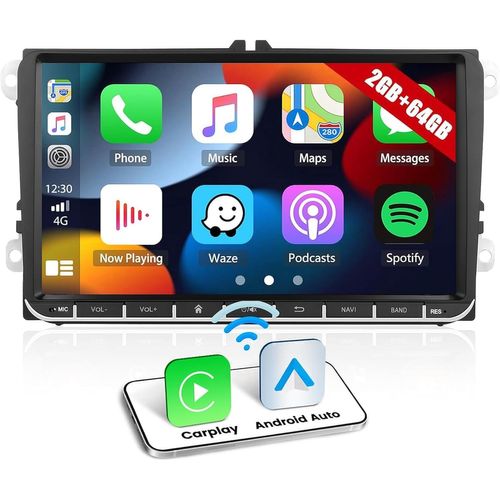 2+64G Android 13 Pour Vw Golf 5 Polo Skoda Caddy Autoradio,Avec Carplay Android Auto,Écran 9 ...