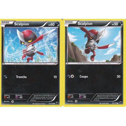 2 CARTES POKEMON - SCALPION 72/116 + SCALPION 71/116 - GLACIATION ...