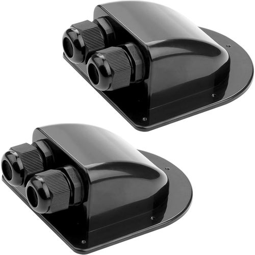 2 Pièce Passe Toit Camping Car Solaire Passe Cable Etanche Ip68 Entrée Câble Double Noir