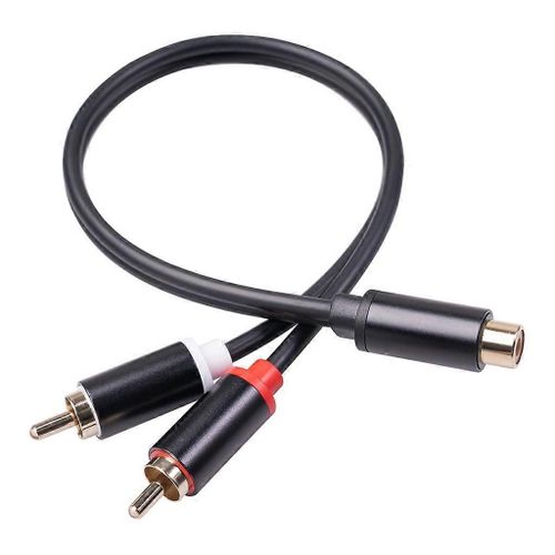 2 RCA Mâle vers 1 RCA Femelle Stéréo Y Adaptateur Subwoofer Câble Plaqué Or 2 Mâle vers 1 ...