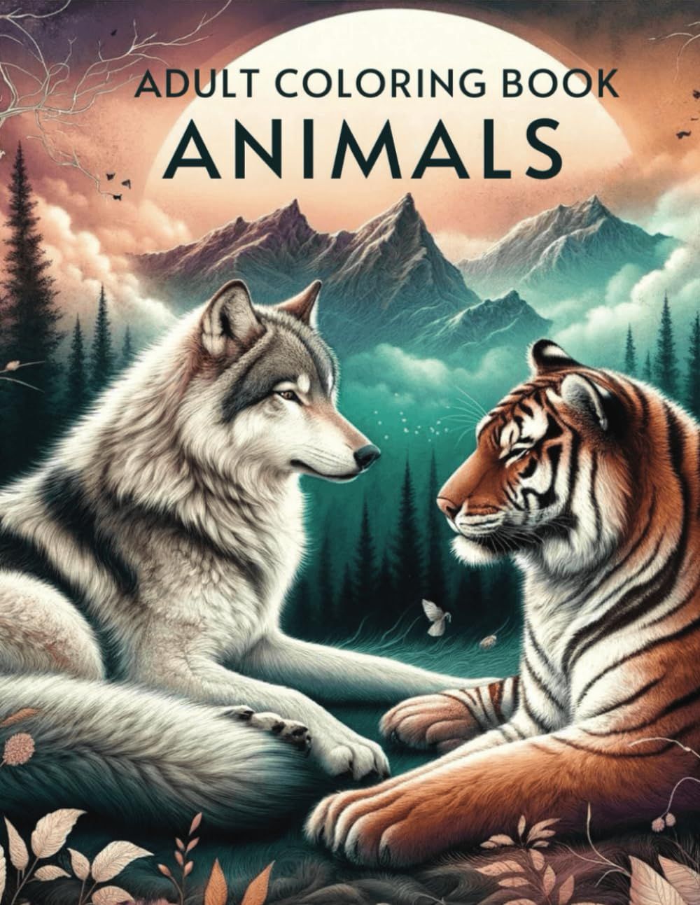 Adult Coloring Book Animals: 50 Pages: For Women Men and Teens Includes ...
