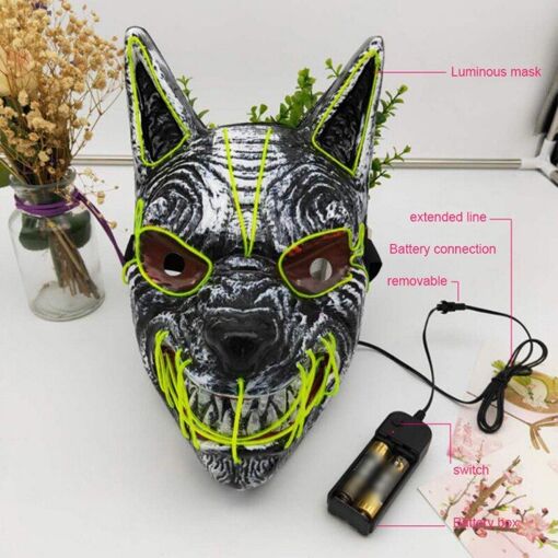 Masque facial complet à banderole LED pour Halloween, hommes et femmes ...