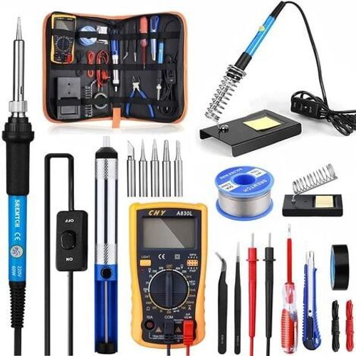 21in1 Fer à Souder Kit Kartokner 60W Kit de Soudage Température Réglable avec Multimètre ...