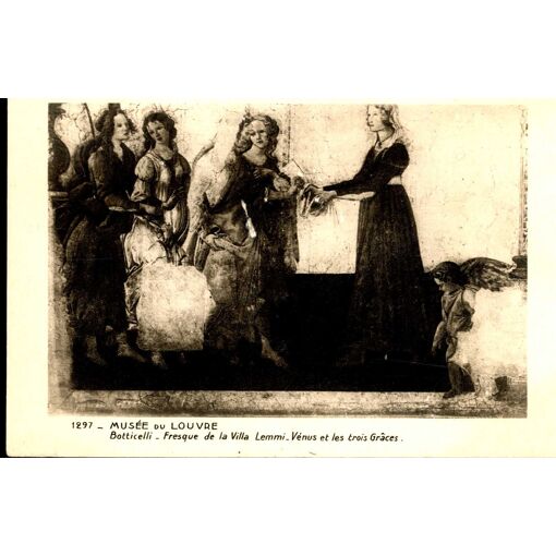 CARTE POSTALE d'une Reproduction d'un tableau de Botticelli : « Fresque ...