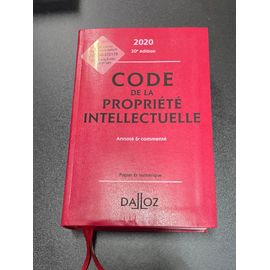 Code de la propriété intellectuelle 2020 Dalloz version cartonnée | Rakuten