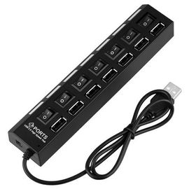 INSTEN® Hub Multiprise 7 Ports USB 2.0 Haute Vitesse noir avec boutons ...