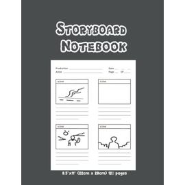 Storyboard Notebook: Blank Storybook Sketchbook | Panel Pages for ...