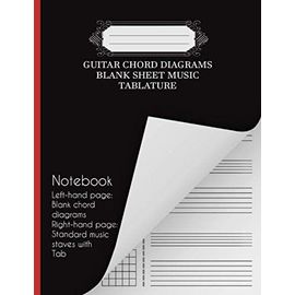 3 Functions In 1 Music Paper Notebook: Blank Guitar Chord Diagrams ...