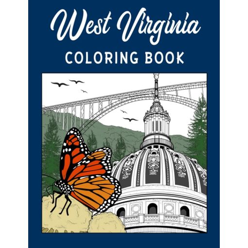 West Virginia Coloring Book: Adult Coloring Pages, Painting on USA ...