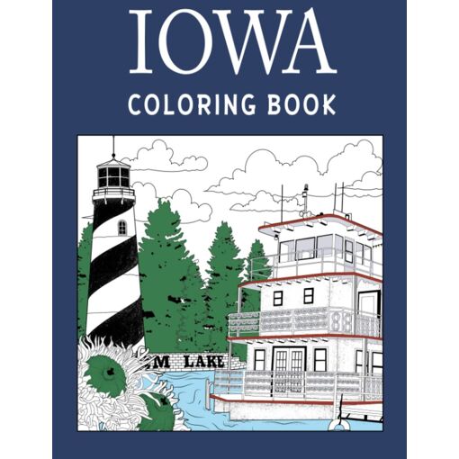 Iowa Coloring Book: Adult Coloring Pages, Painting on USA States ...
