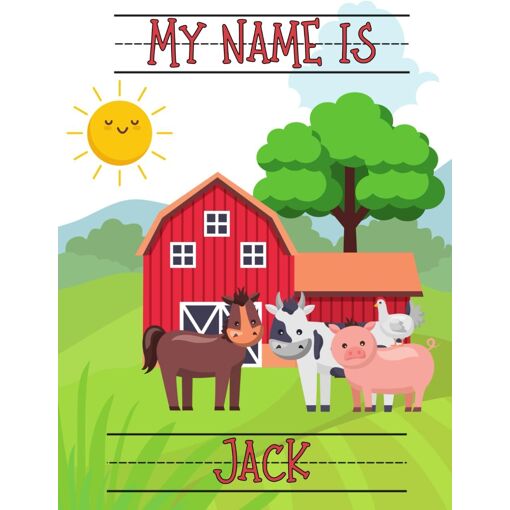 My Name Is Jack | Farm Animals Barn | Personalized Tracing Practice ...