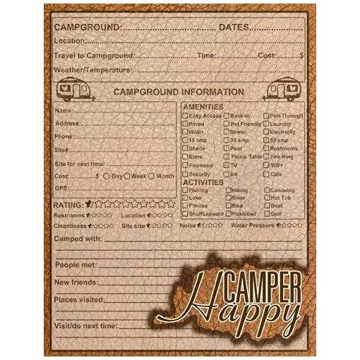 Camper Happy: Memory Book For Adventure Notes / Family RV Travel ...