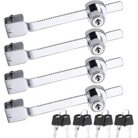 4Pcs Serrure de Terrarium, Vitrine Coulissante en Verre Serrure De Porte et Cl? Serrure Cr?maill ...