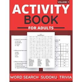 Activity Book For Adults - Word Search, Sudoku, Trivia: 100+ Large ...