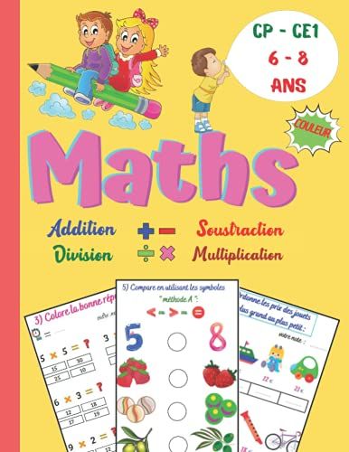 Maths CP CE1 Soustraction Addition Multiplication Division 6 - 8 Ans ...