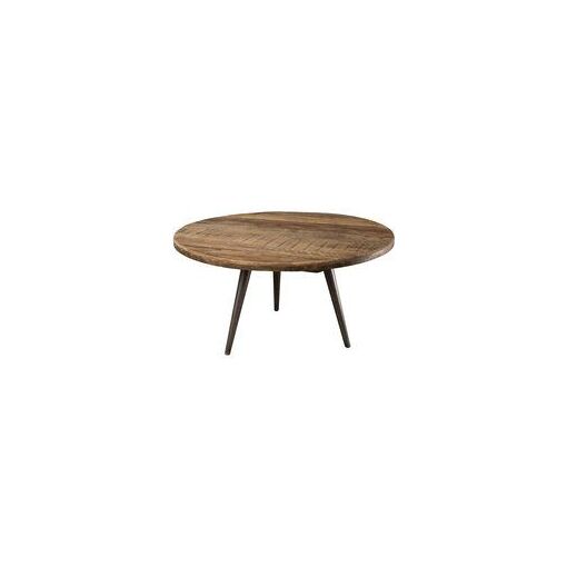 Table d'appoint ronde 55 cm bois de Teck recyclé et pieds métal - SIANA ...