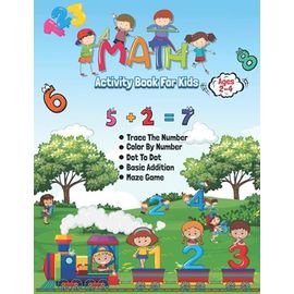 Math Activity Book For Kids Ages 2-4: Trace The Number, Animals Color ...
