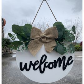 AStar Panneau Bienvenue, Couronne Porte Bienvenue en Bois Rustique ...