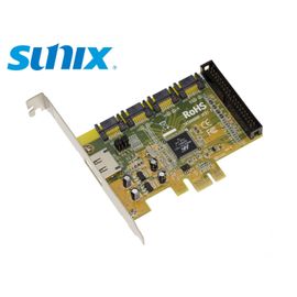 Carte Contrôleur PCIe SUNIX 4 ports SATA 1 eSATA et un port IDE avec ...