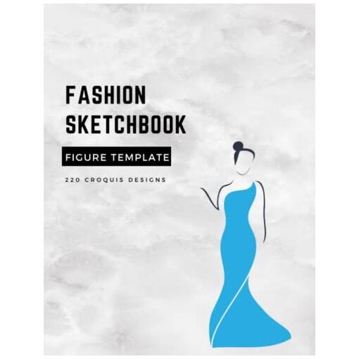 Fashion Sketchbook Figure Template: 220 Large Female Figure Template, 8 ...