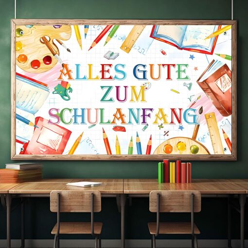 Bannière décorative pour la rentrée des classes, bannière « Alles Gute ...